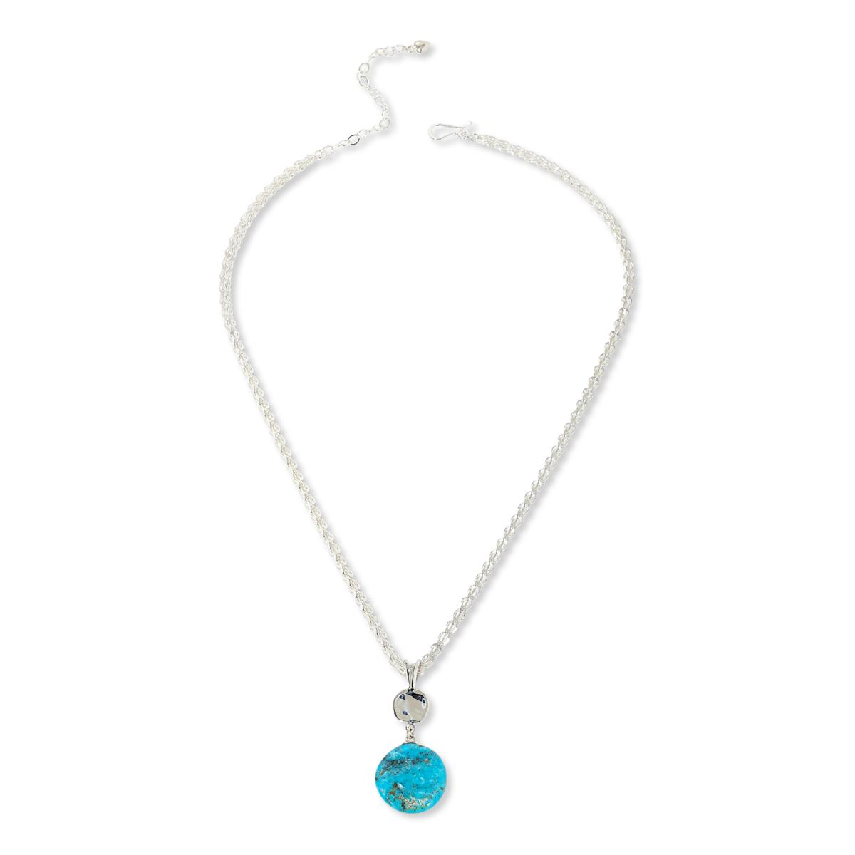 Jay King Sterling Silver Peruvian Turquoise Pendant with Chain | HSN