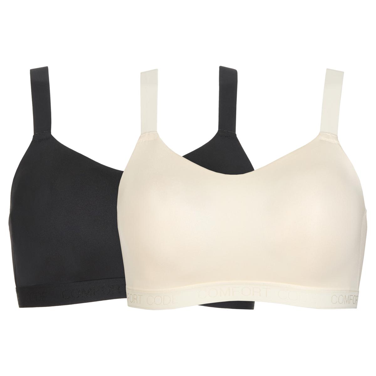 Comfort Code 2-pack Signature Smooth Logo Wireless Lounge Bra | HSN