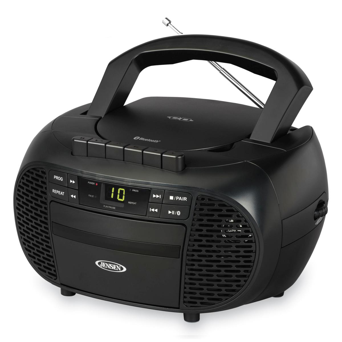 Jensen Bluetooth Stereo, CD, & Cassette Player w/AM/FM Radio & Antenna ...