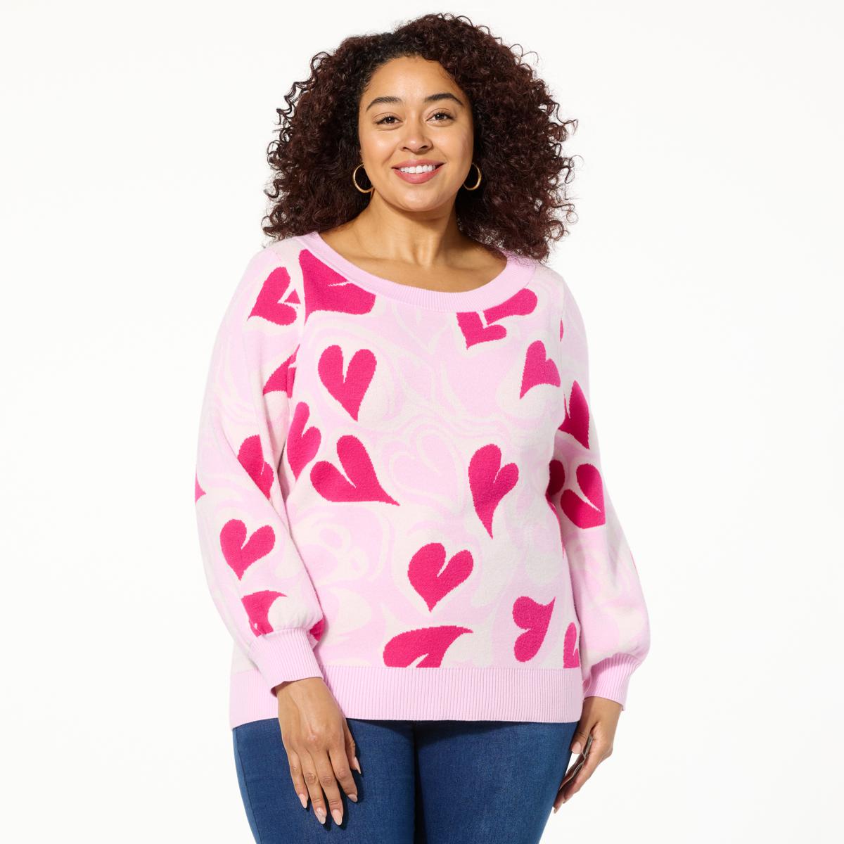 DG2 by Diane Gilman Soft Ease Heart Jacquard Sweater | HSN