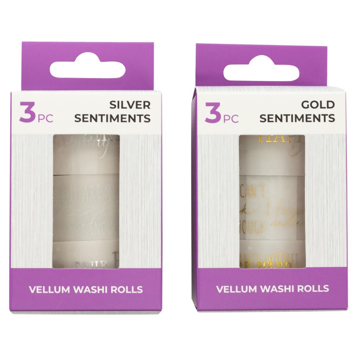 Crafter's Companion Gold and Silver Vellum Sentiment Tapes - Set of 6 ...