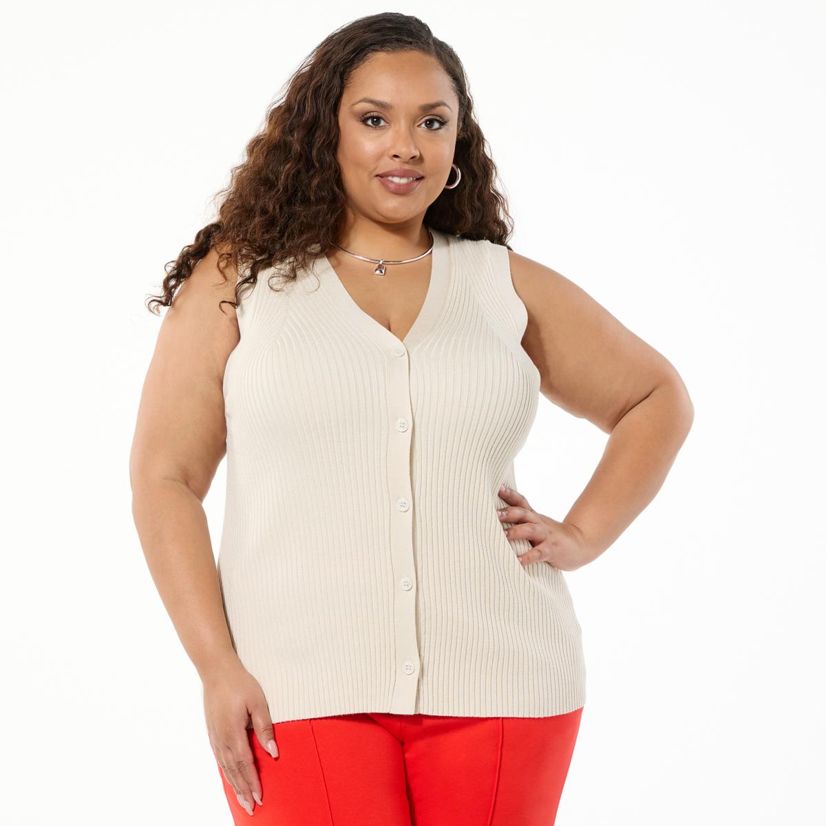 LB70 by Lloyd Boston Vested Interest Button Front Vest | HSN