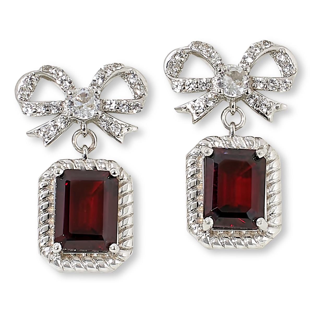Colleen Lopez Gemstone and White Zircon Bow Drop Earrings | HSN