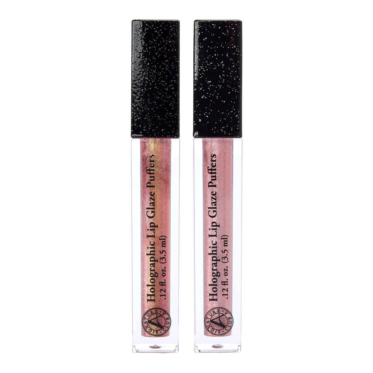 Signature Club A Pink and Bronze Holographic Lip Puffer 2-piece Set | HSN