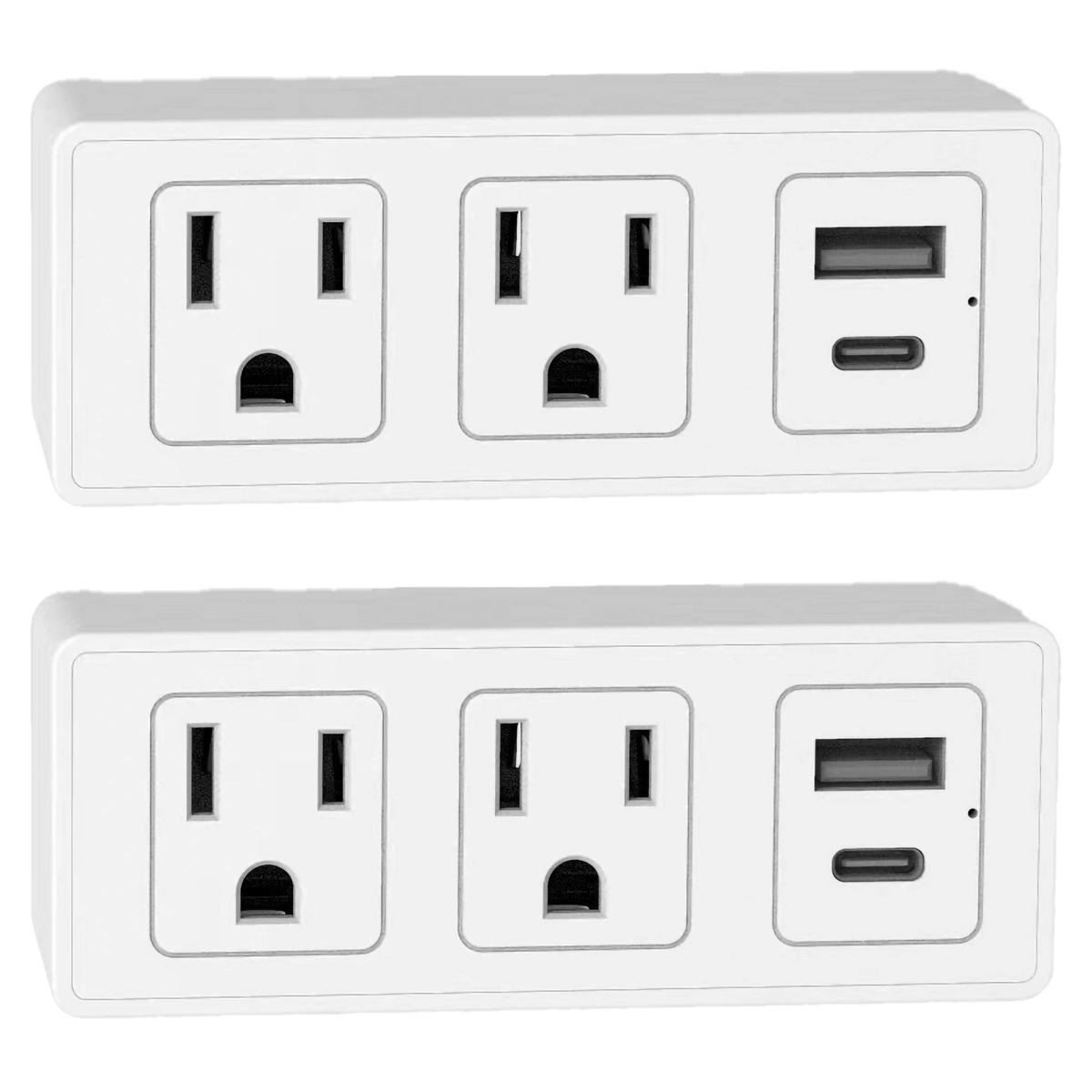 LAX Gadgets 2-pack Surge Protectors with AC and USB Ports | HSN