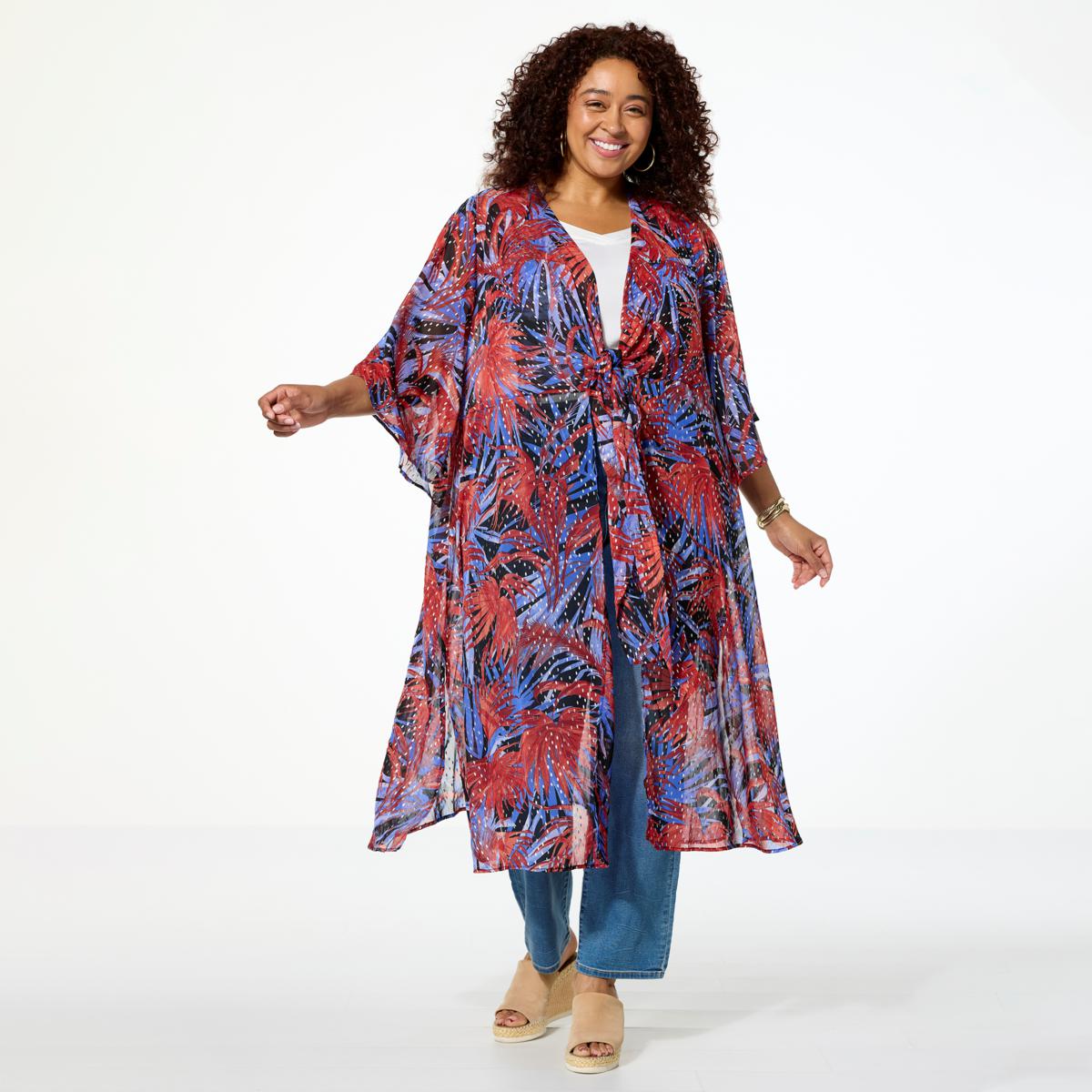 G by Giuliana Black Label Woven Tie-Front Duster | HSN