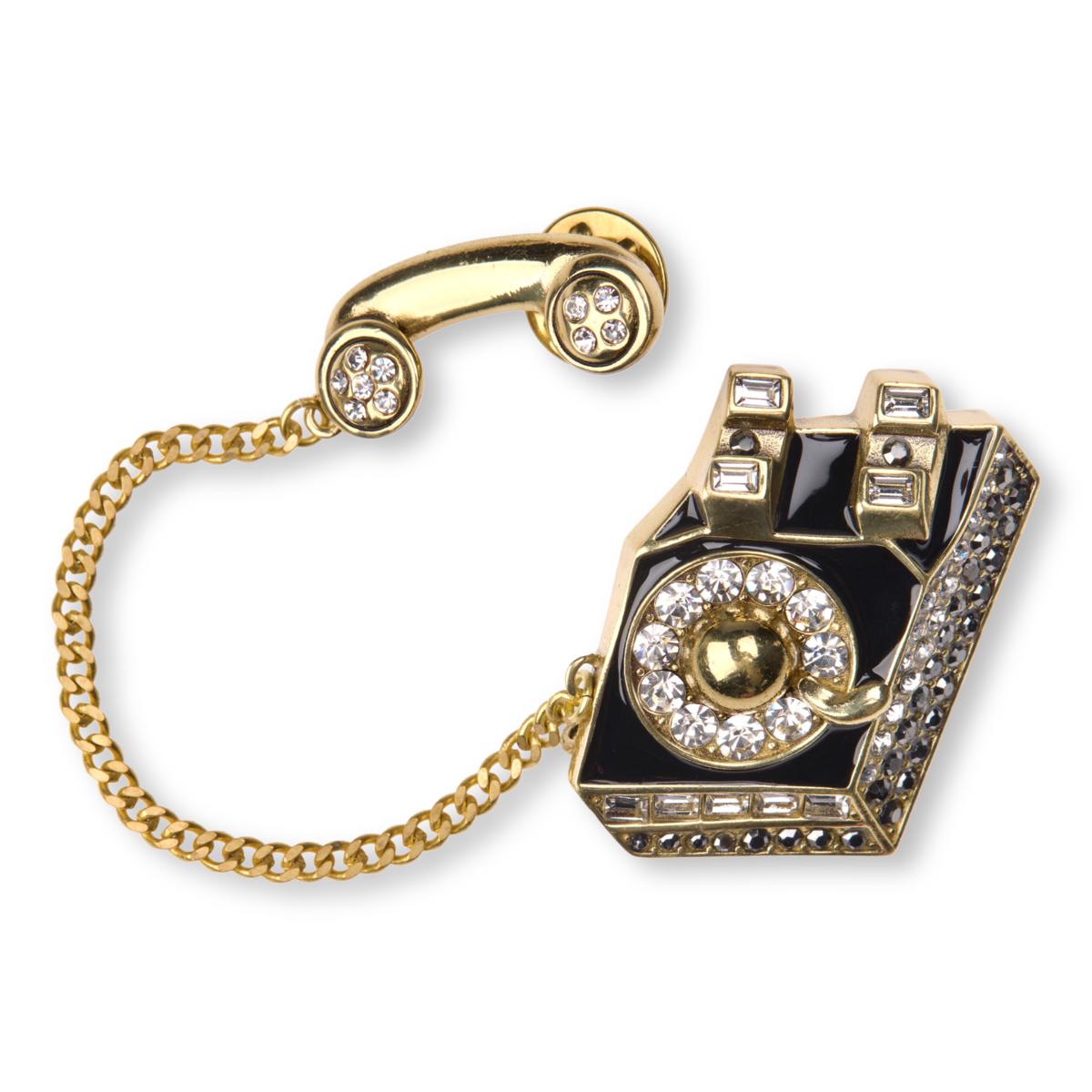 Heidi Daus Gossip Girl Phone Crystal & Enamel Pin - 23505823 | HSN