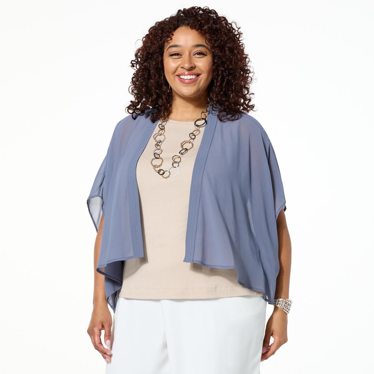 WynneCollection Dolman Sleeve Chiffon Shrug | HSN
