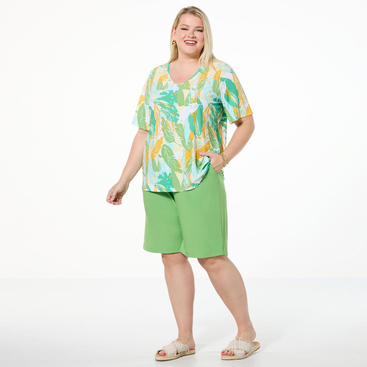 Antthony 2-piece Printed Top and Solid Short Set | HSN