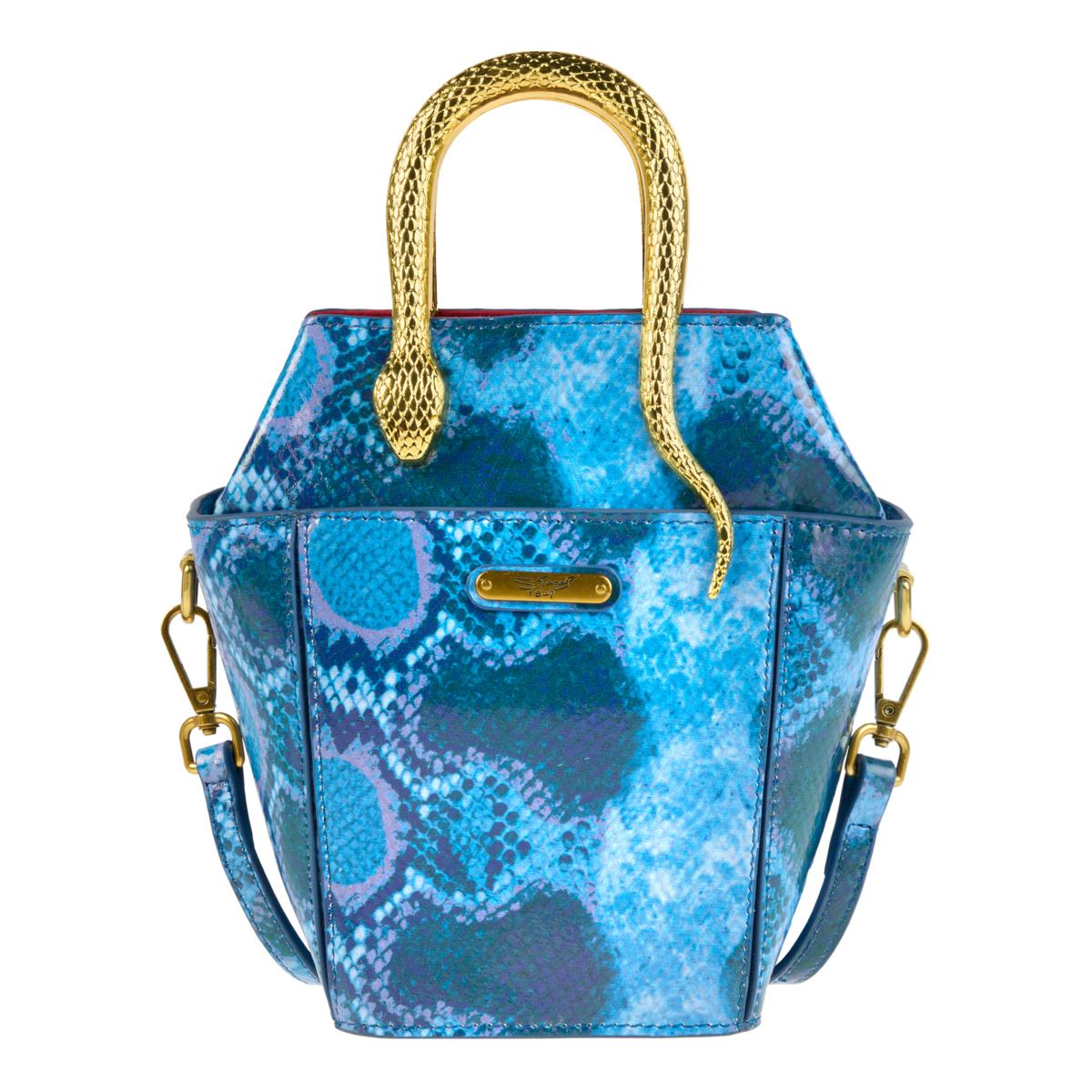 Sharif Legacy Serpantine Python Leather Mini Tote Bag | HSN