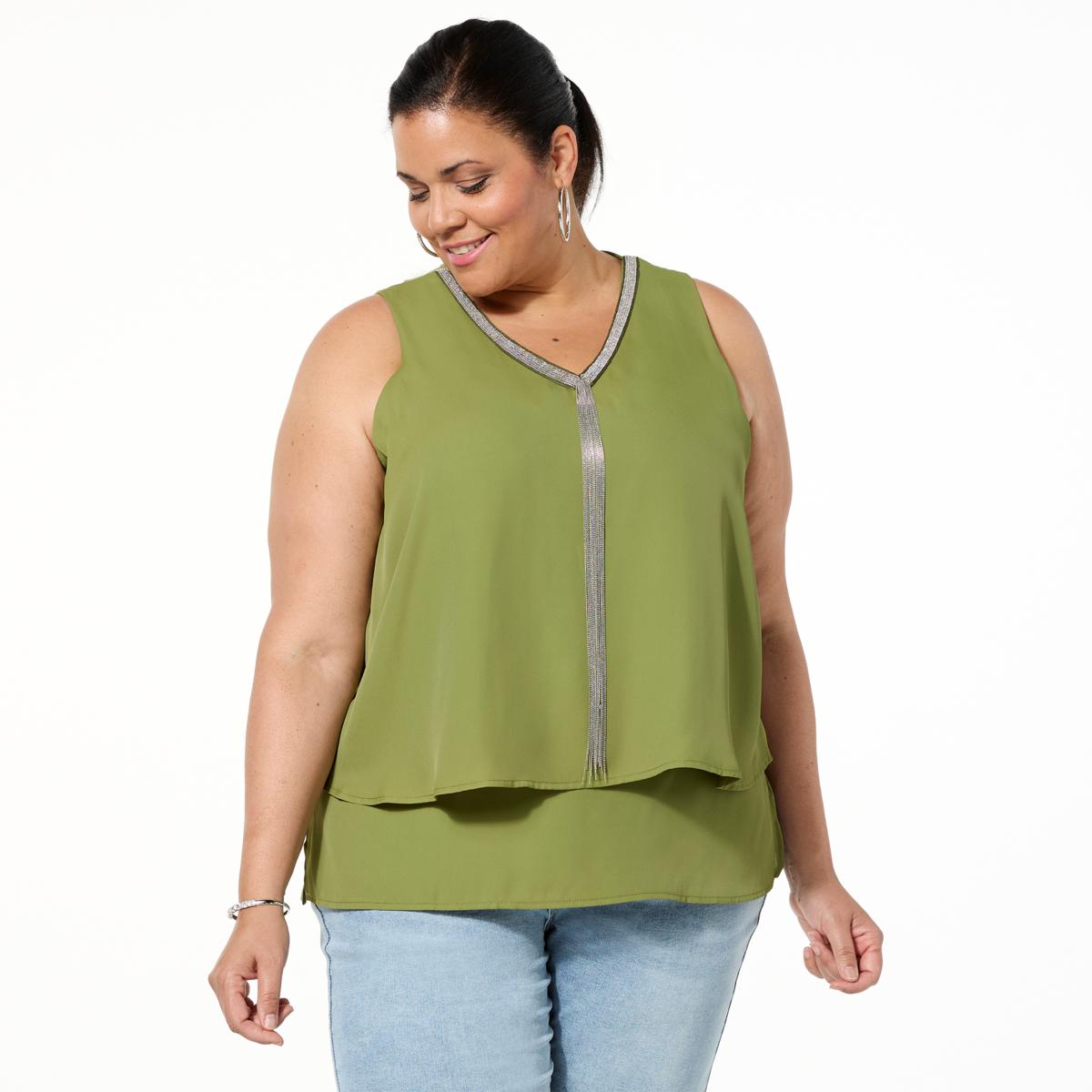 DG2 by Diane Gilman Micro-Chain Embellished Easy Tank | HSN