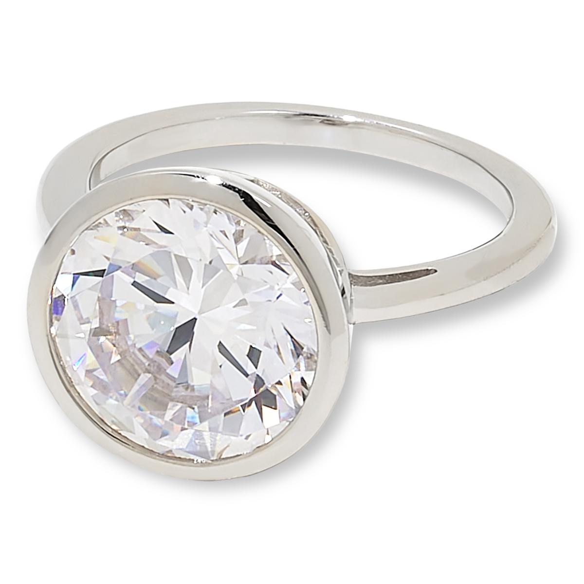 Radiance by Absolute™ Couture Platinum-Plated Bezel-Set Solitaire Ring ...