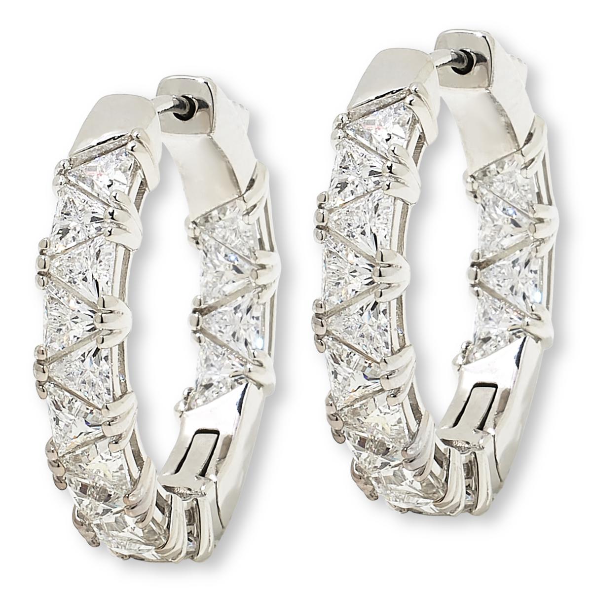 Radiance by Absolute™ Trilliant Cut 3/4" Inside-Outside Hoop Earrings | HSN