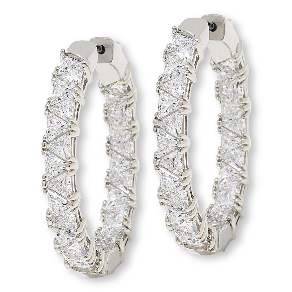 Radiance by Absolute™ Trilliant Cut 1" Inside-Outside Hoop Earrings | HSN