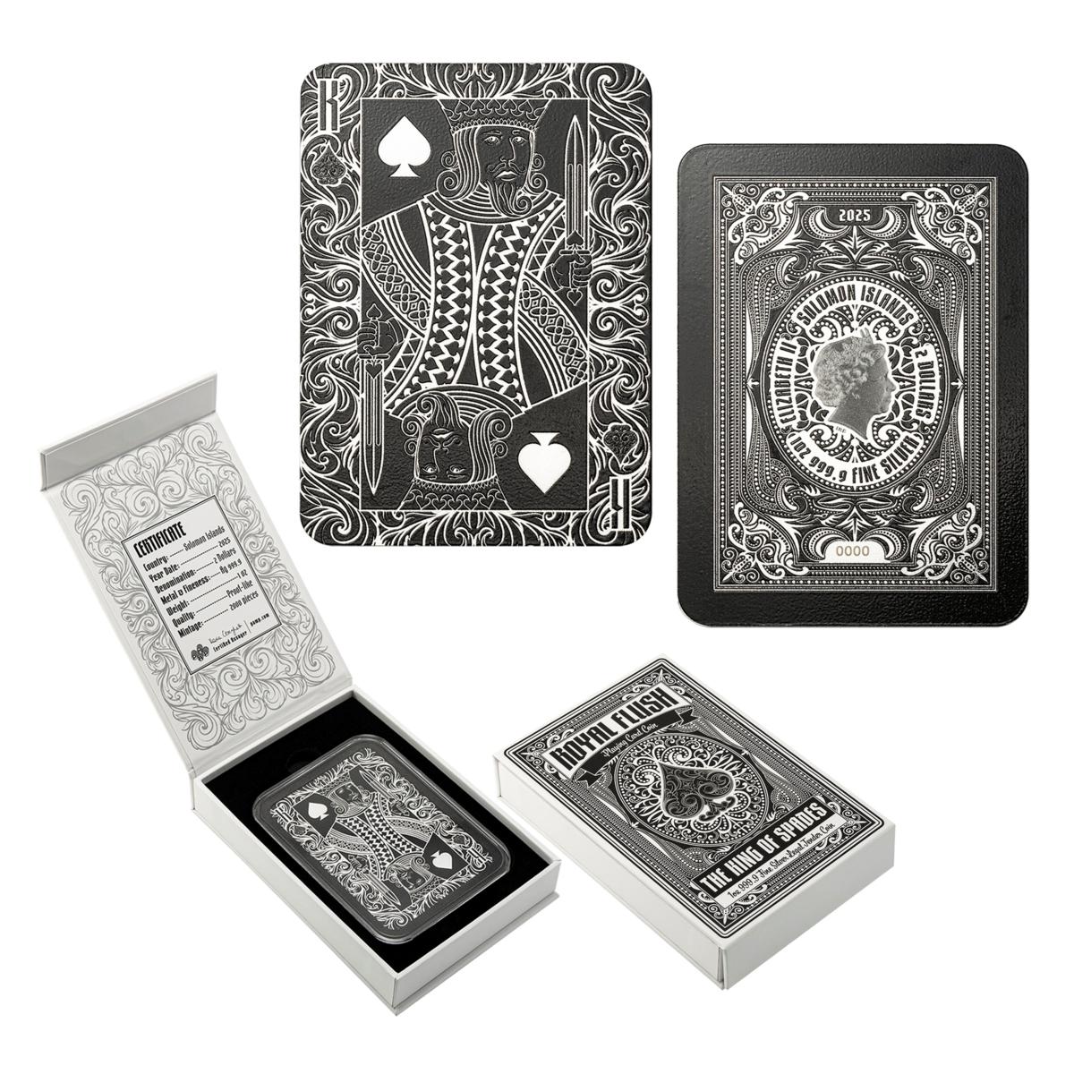 2025 Proof-like LE 2000 King of Spades Silver Solomon Islands $2 Coin ...