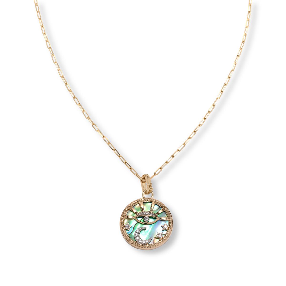 Rarities Gold-Plated Abalone Doublet Celestial Pendant with Chain | HSN