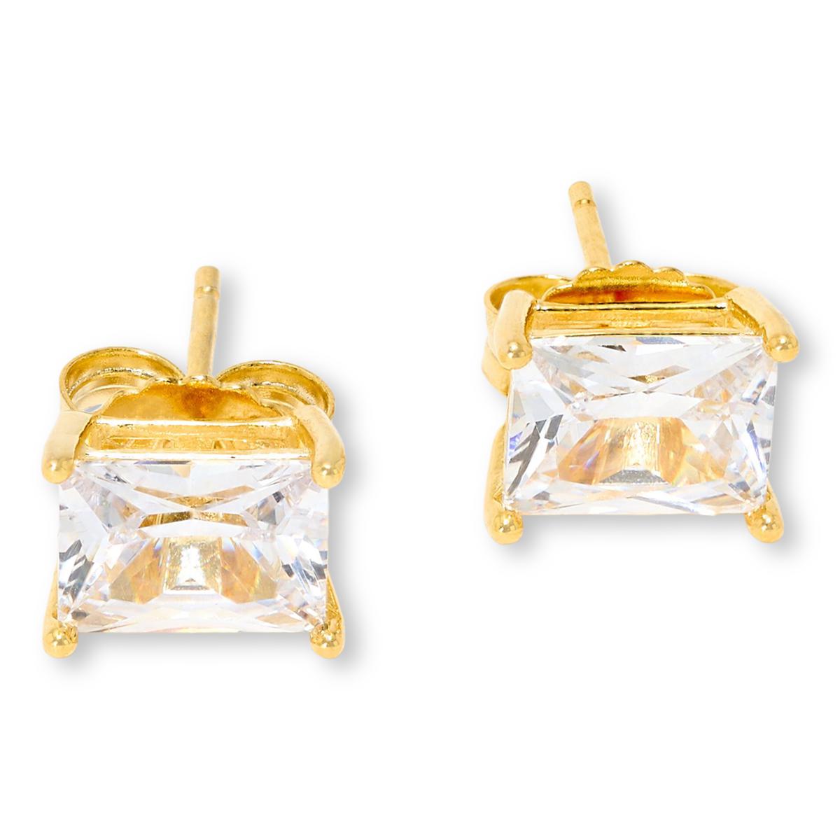 Radiance by Absolute™ Sterling Silver 6x8mm Emerald Cut Stud Earrings | HSN