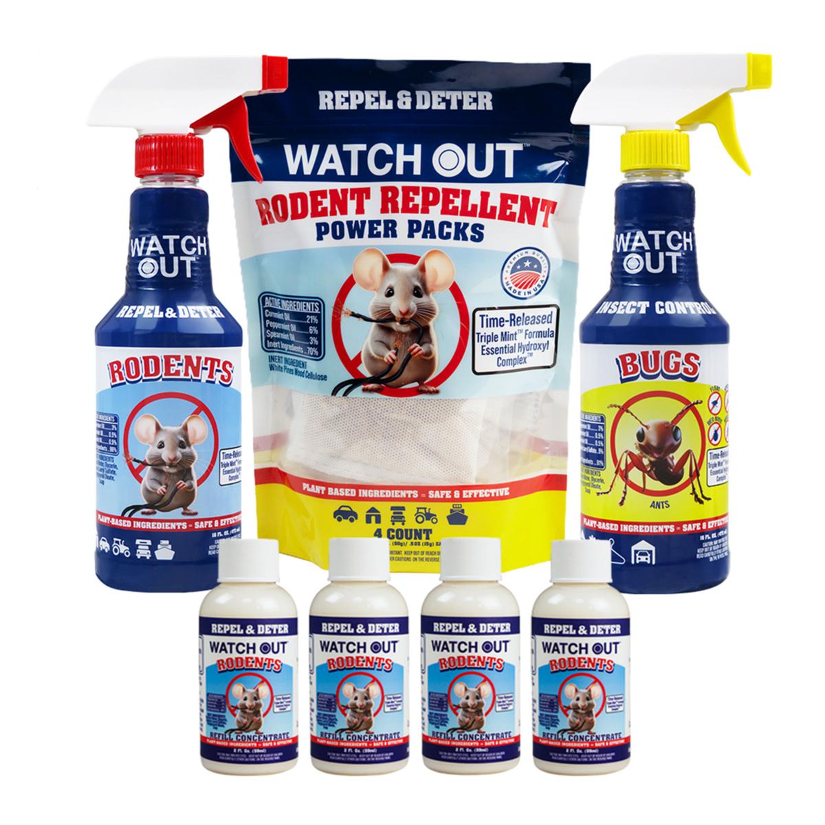 Watch Out 96oz Total Pest Control Combo with Rodent Power Packs | HSN