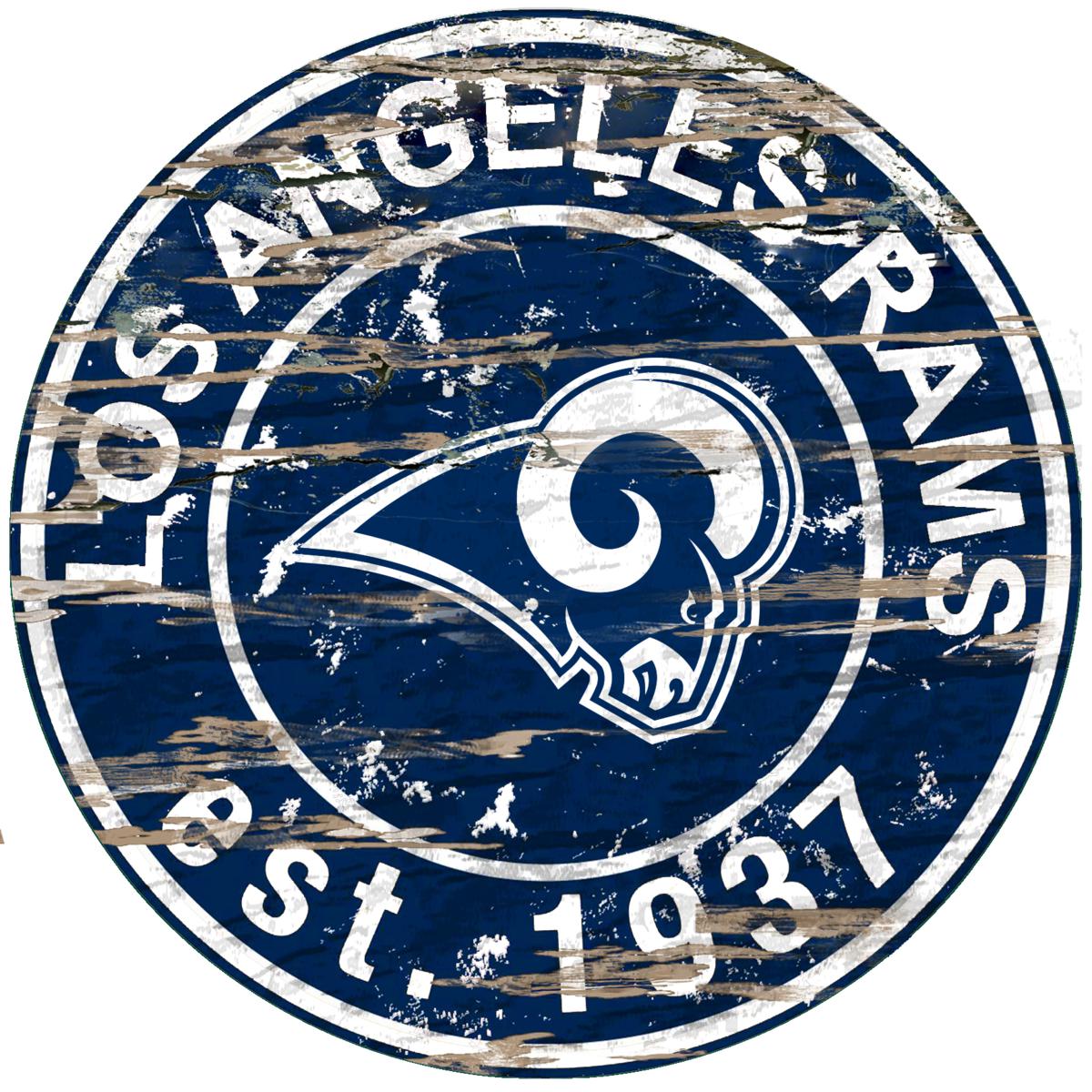Los Angeles Rams Round Distressed Sign | HSN