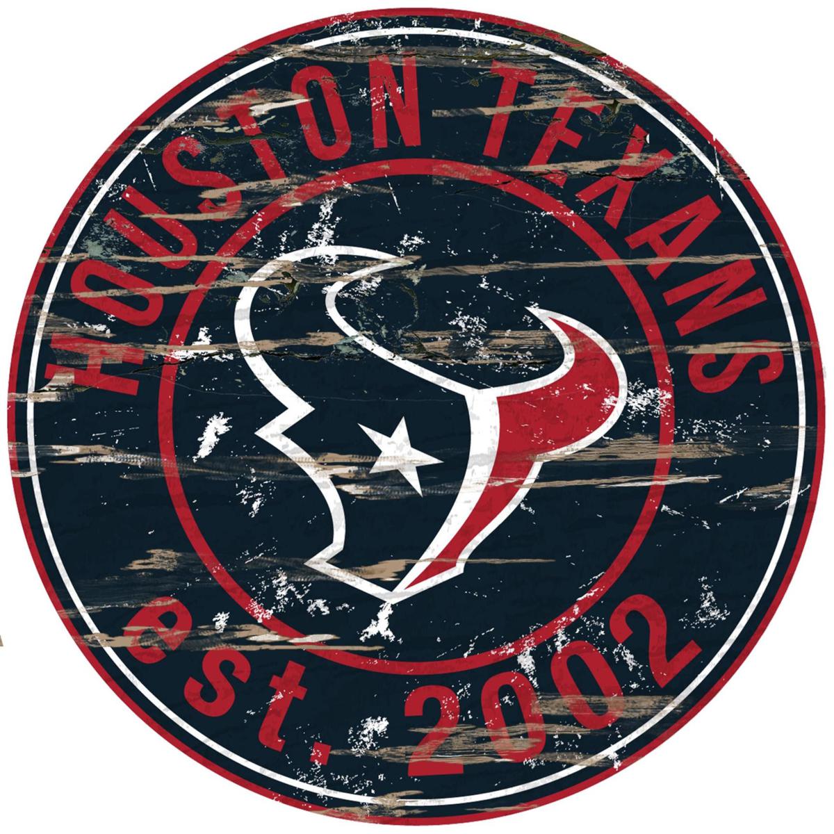 Houston Texans Round Distressed Sign | HSN