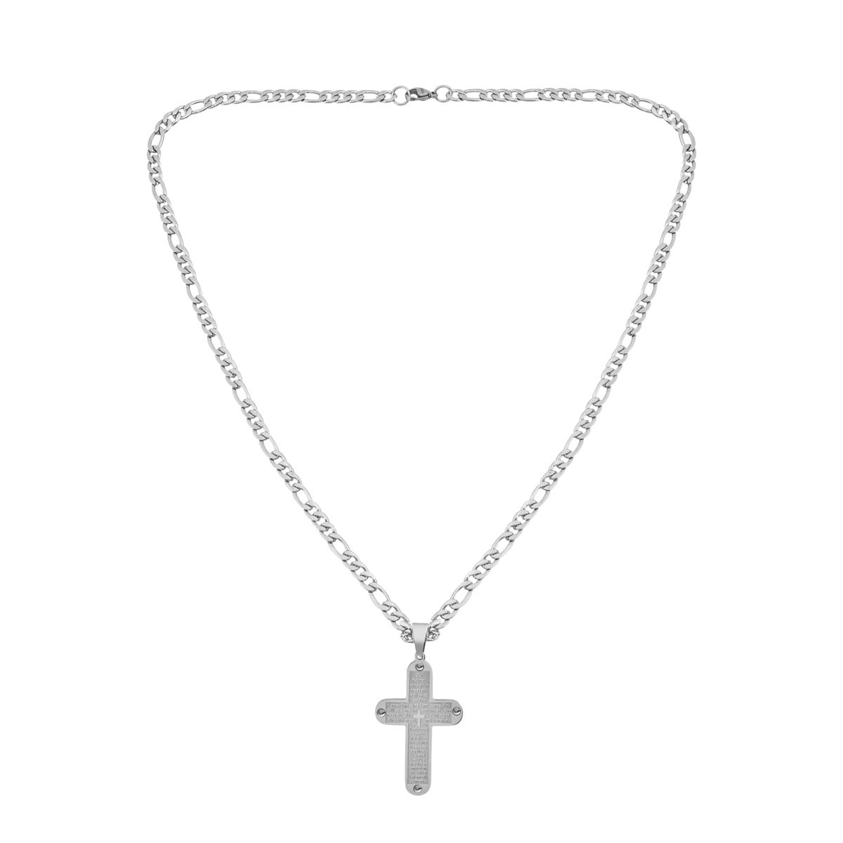 Men's Stainless Steel Lord's Prayer Cross Pendant with Chain - 9623675 ...