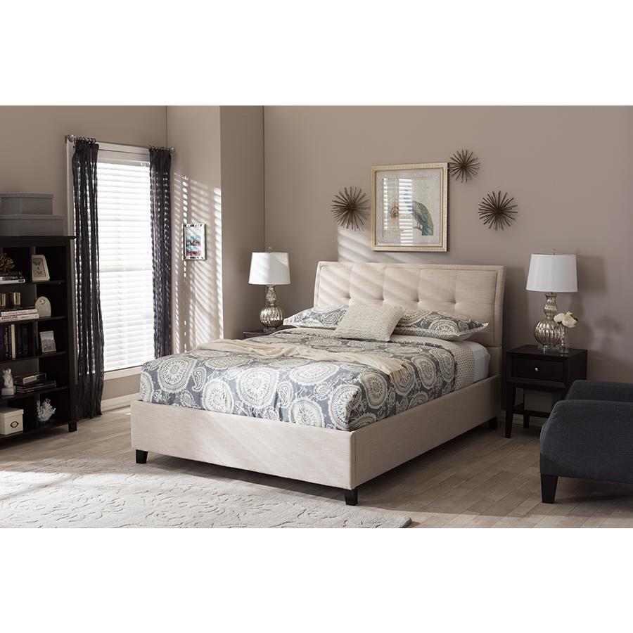 Lea Fabric Upholstered Queen Size Storage Platform Bed - 9903945 | HSN