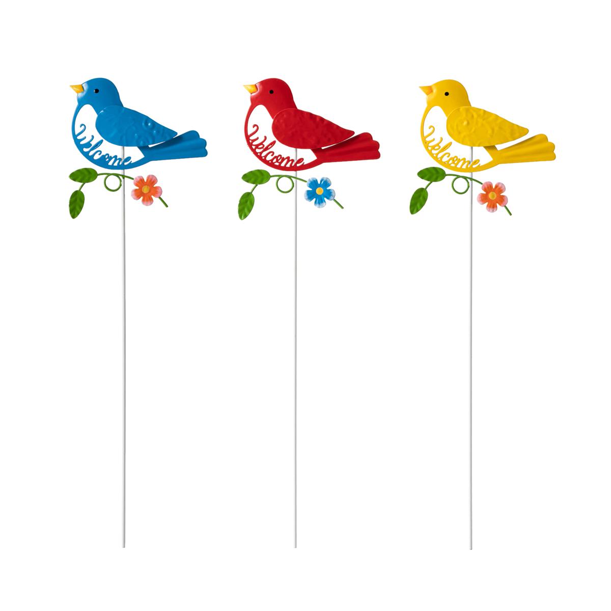 16"H Set of 3 Metal Bird Pick | HSN