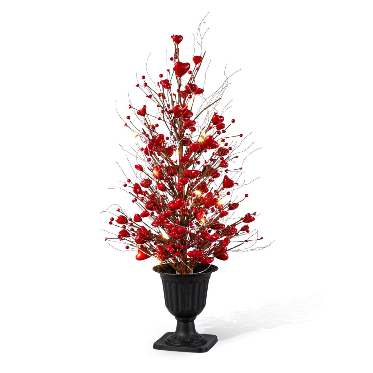 36" Valentine's Lighted Porch Tree with Timer | HSN