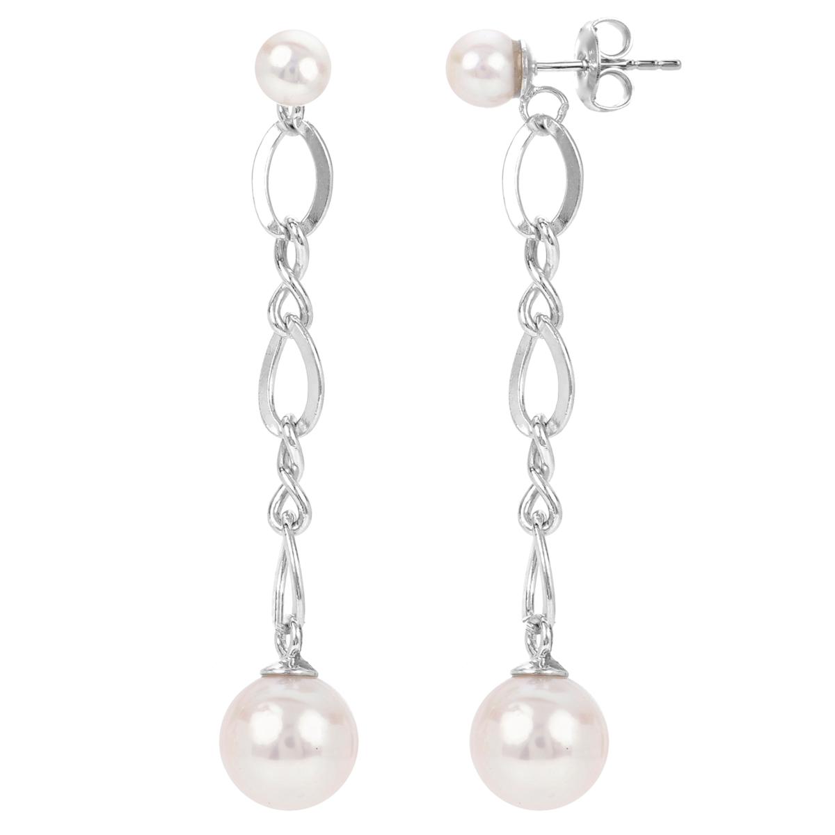 4 7 5mm Cultured Freshwater Pearl Figure Eight Drop Earrings 20744924