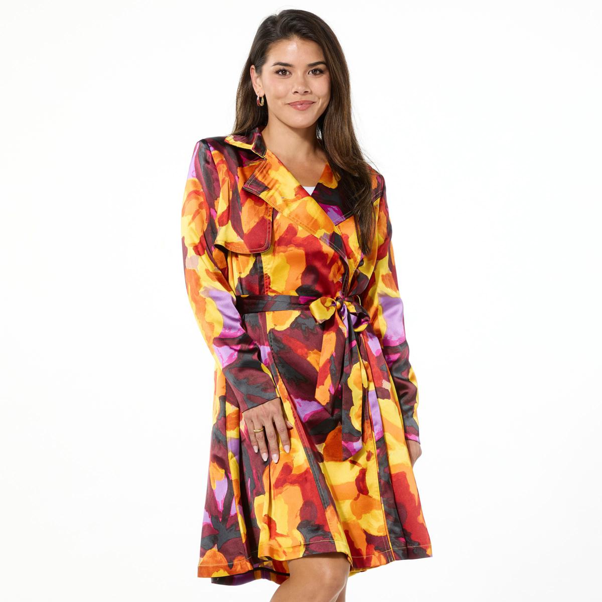 "As Is" C Wonder Satin Trench | HSN