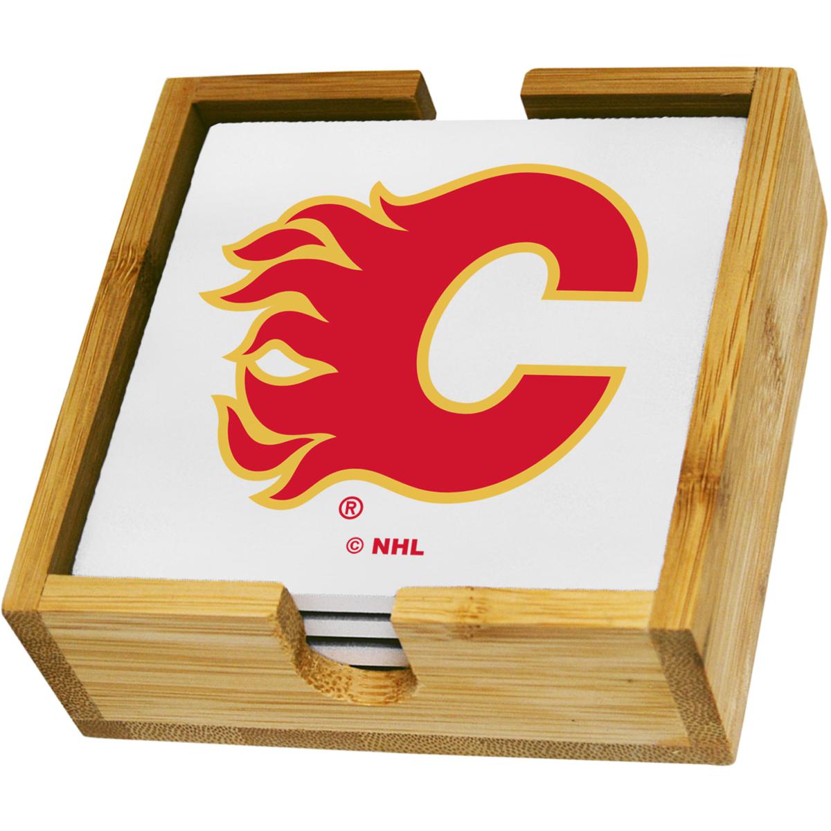 Calgary Flames Team Logo Four-Pack Square Coaster Set - 22078515 | HSN