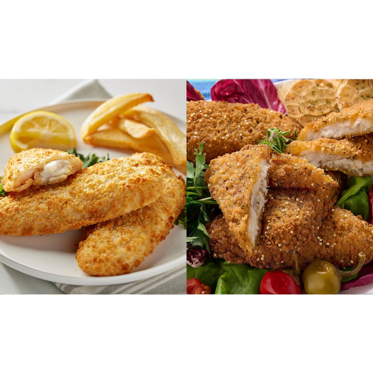 Curtis Stone 20-count 3.5 oz Breaded Cape Hake Filets - Orig/Garlic AS ...