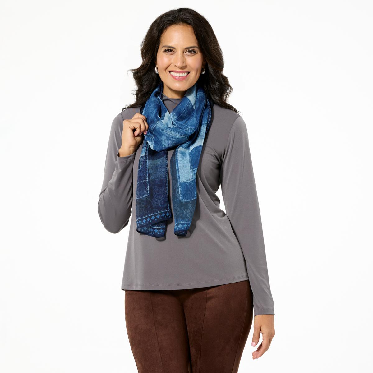 DG2 by Diane Gilman 30th Anniversary Collectible Denim Printed Scarf - 23322877 | HSN