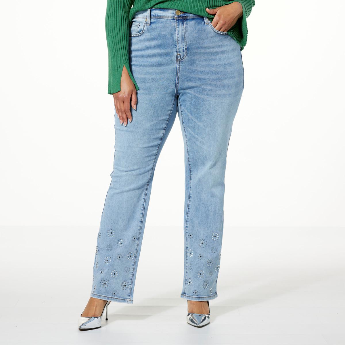DG2 by Diane Gilman New Classic Stretch Denim Embellished Jean | HSN