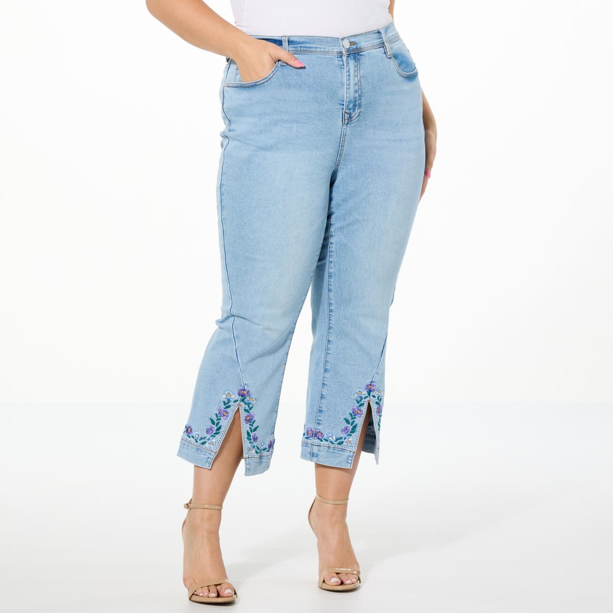 DG2 by Diane Gilman New Classic Stretch Embroidered Crop Bootcut Jean ...