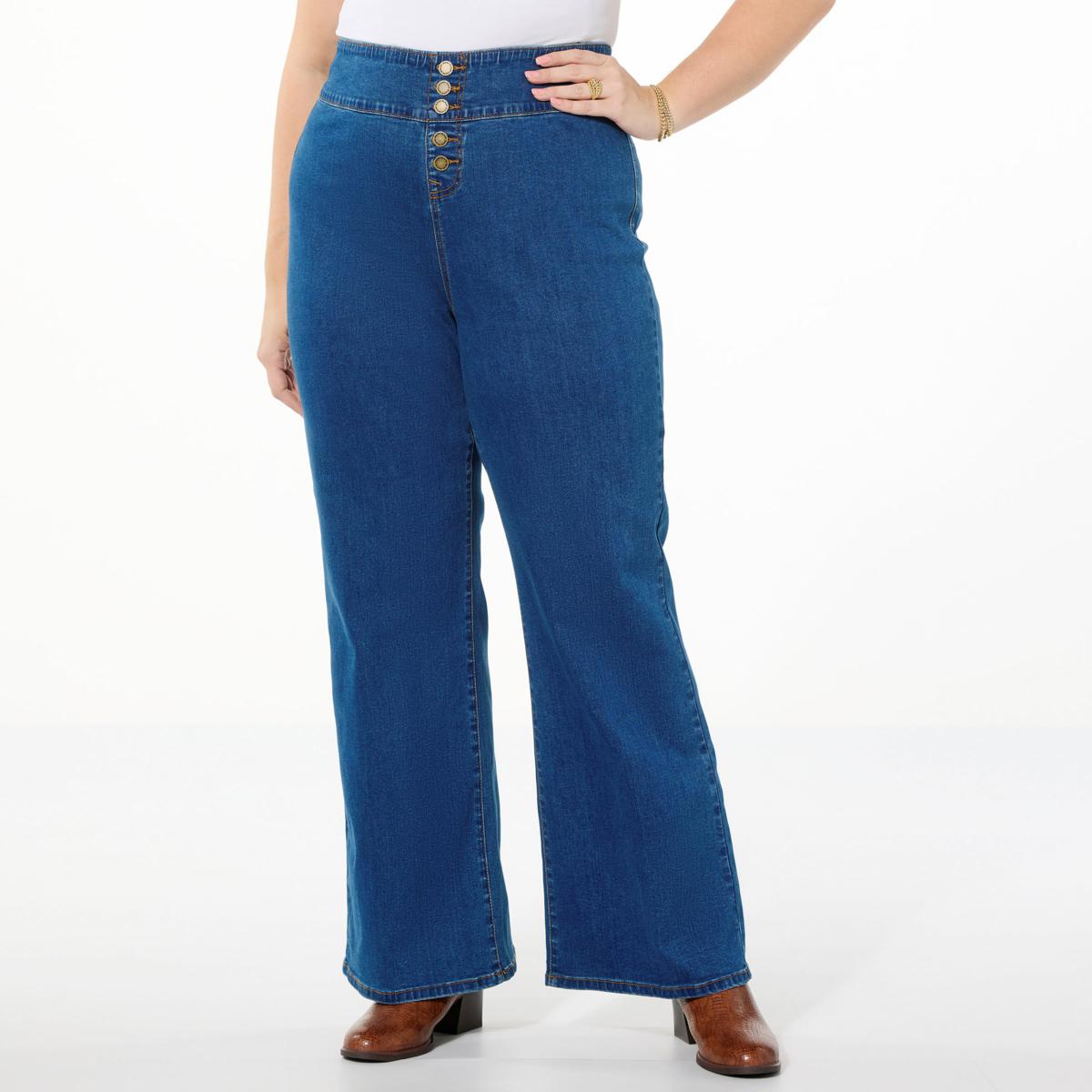 DG2 by Diane Gilman New Classic Stretch Pull-On Wide-Leg Jean ...