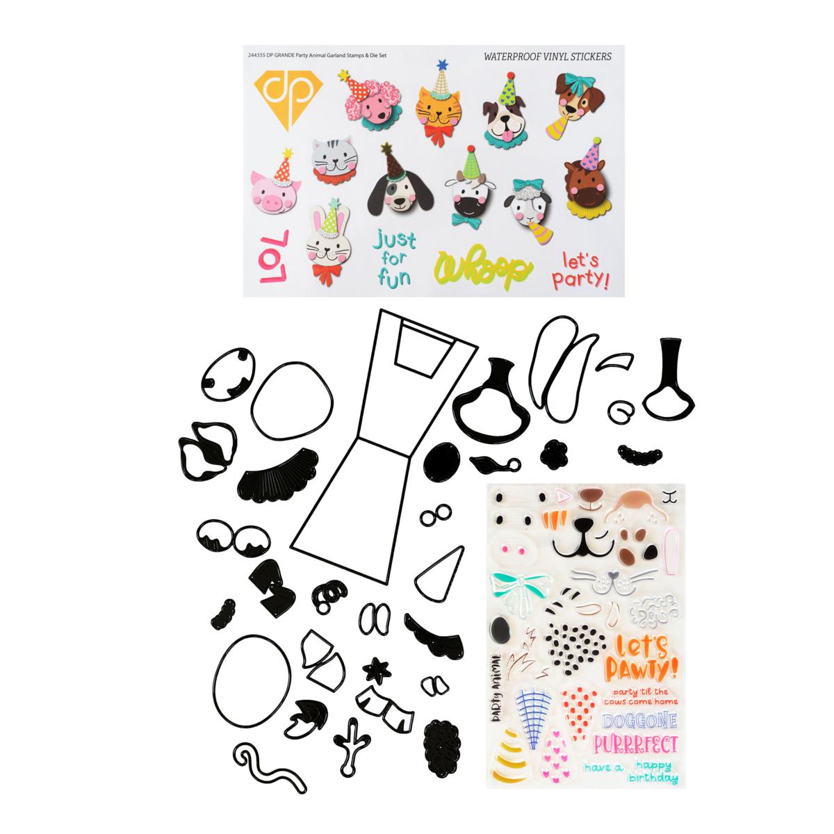 Diamond Press Party Animals Stamp and Die Kit | HSN
