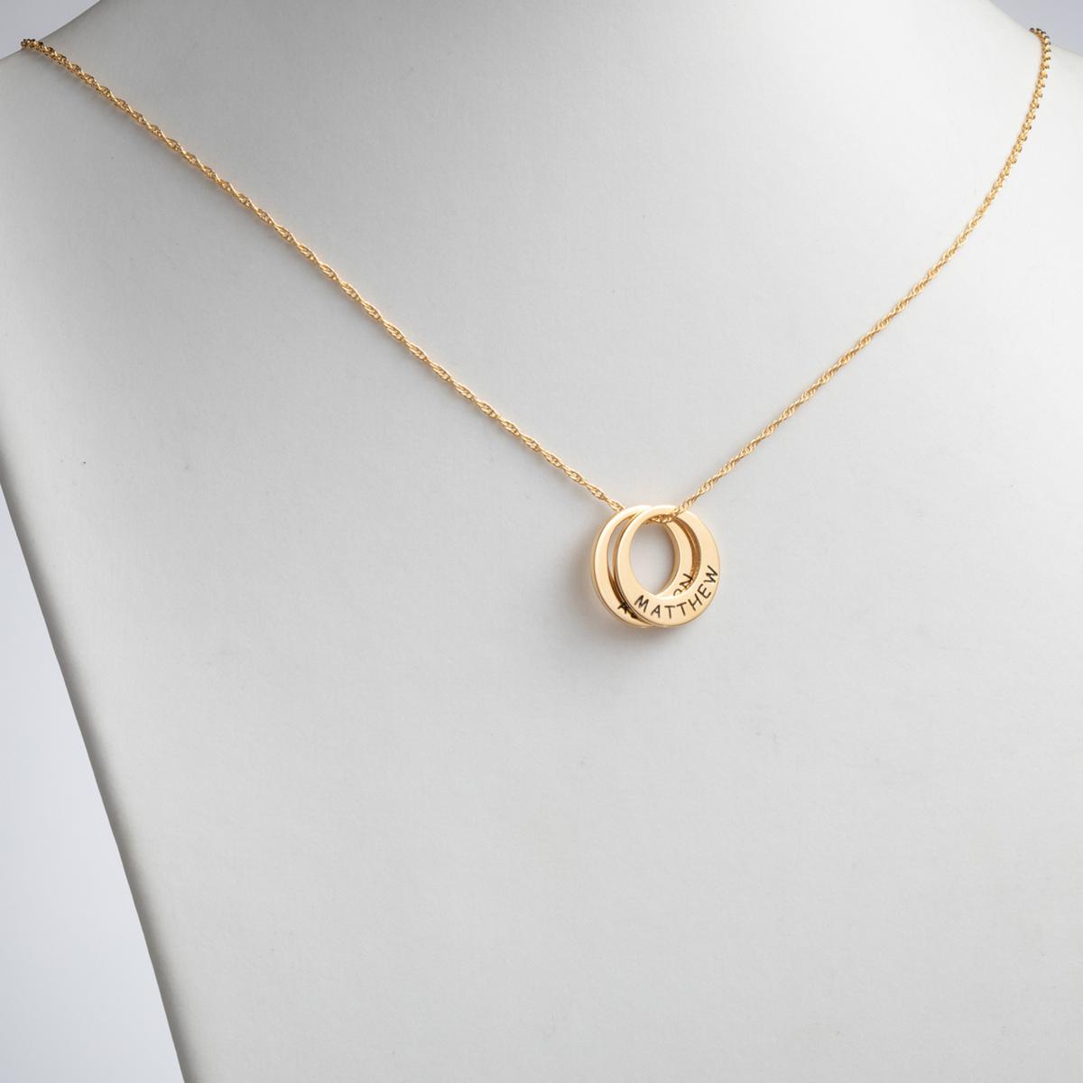 Double disc personalised necklace store
