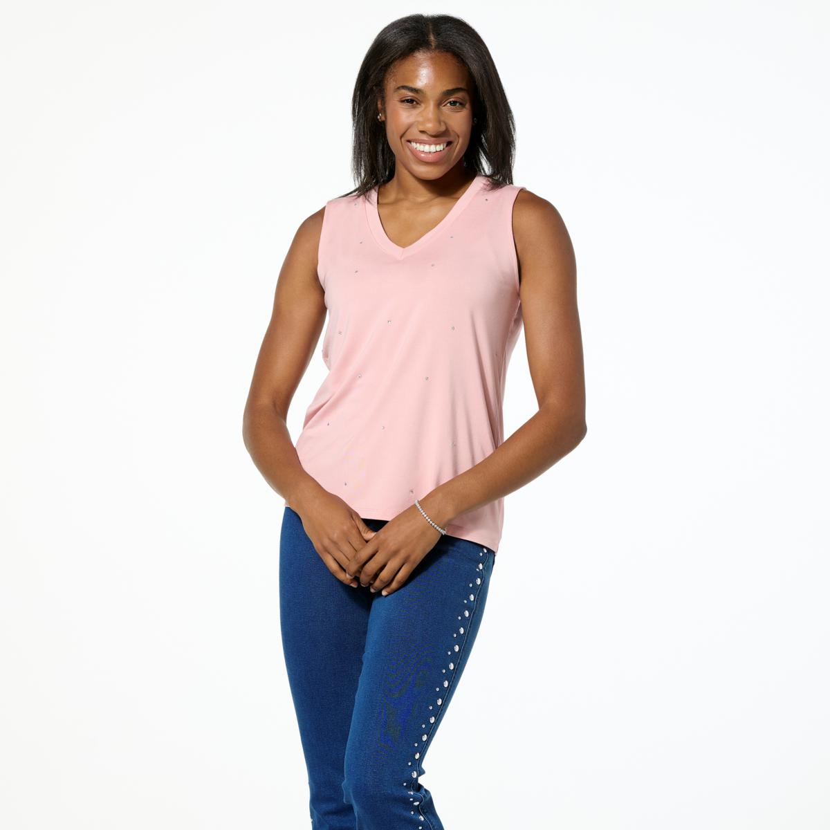 G by Giuliana EcoLuxe Tank Top with Rhinestones | HSN