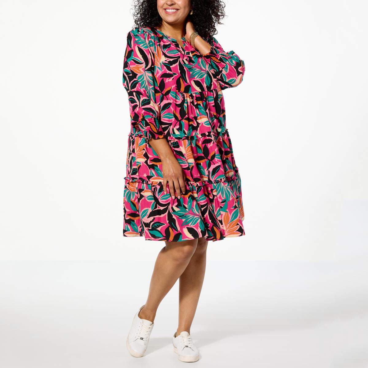 G by Giuliana Serafina Tiered V-Neck Dress - 22405441 | HSN
