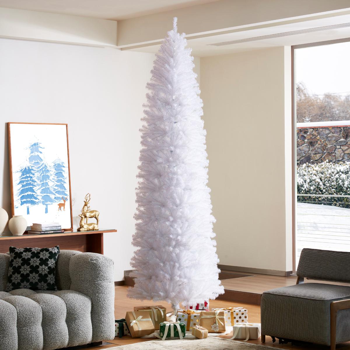 Pencil white christmas tree store