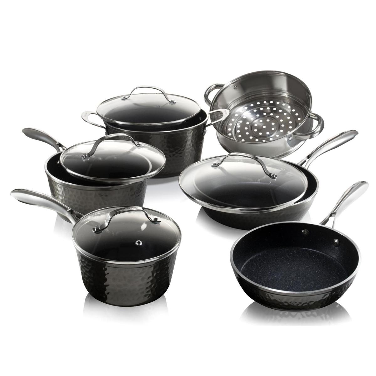 Granitestone 10-Piece Hammered Nonstick Cookware Set - 20533841 | HSN