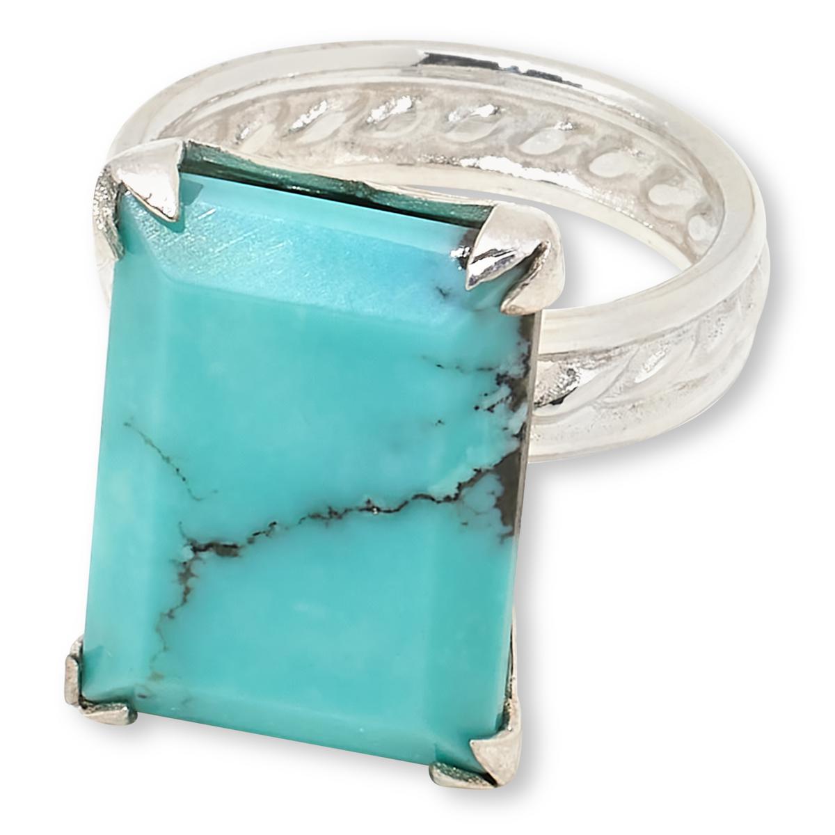 Jay King Sterling Silver Rectangular Campitos Turquoise Ring | HSN