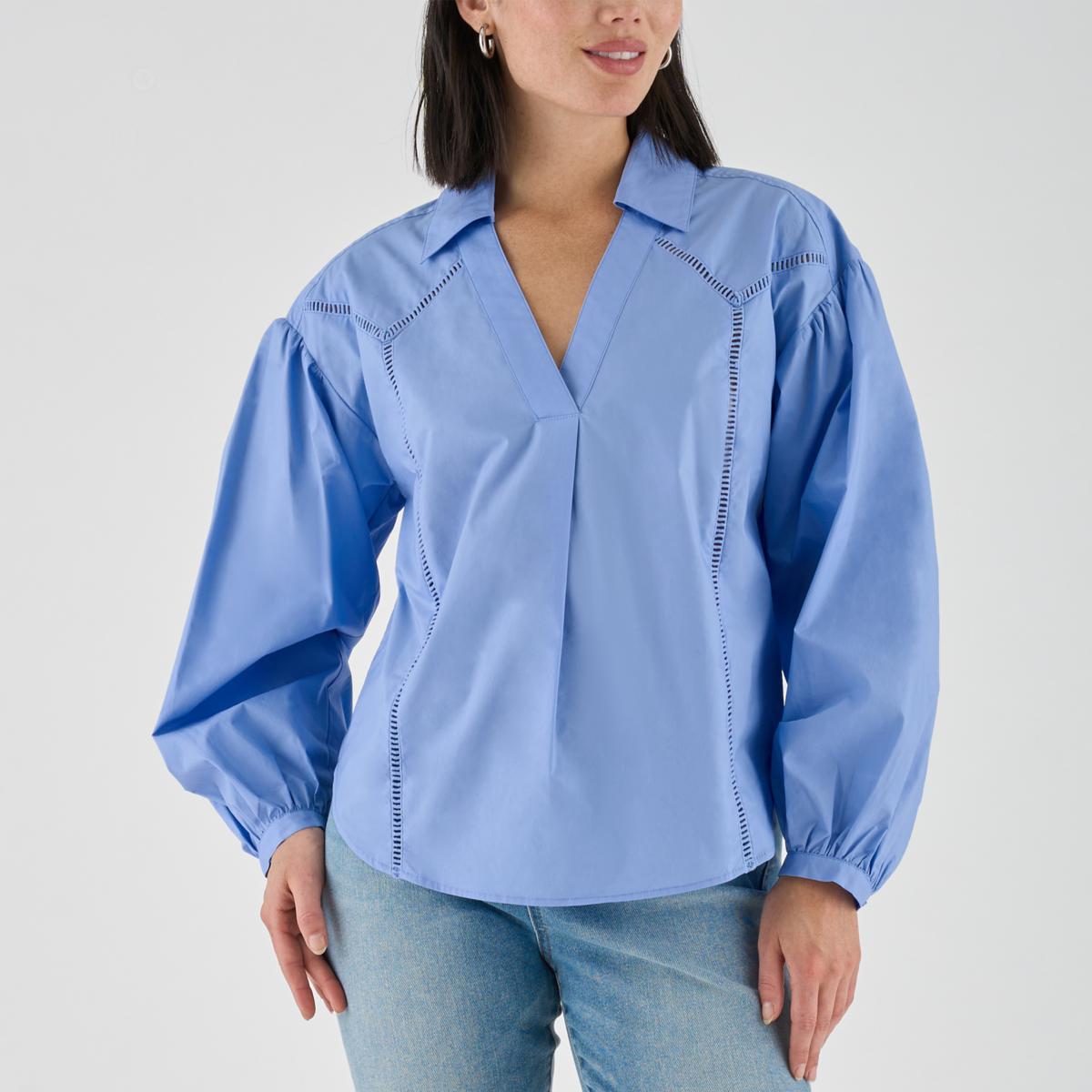 La Joie Ladder Lace Inset Shirt - 22118599 | HSN