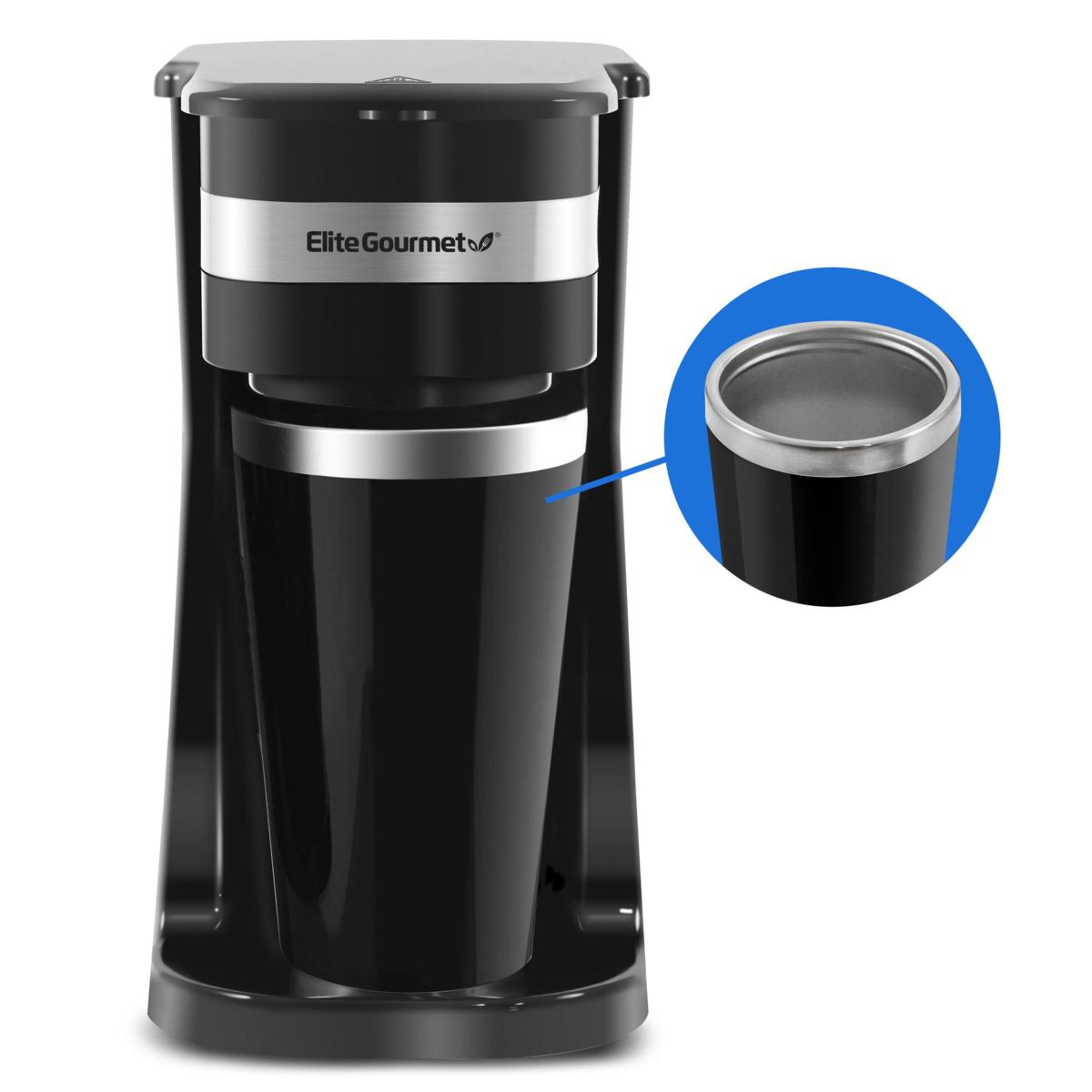 Maxi-Matic Elite Gourmet Personal Coffee Maker w/ Stainless Steel Mug ...