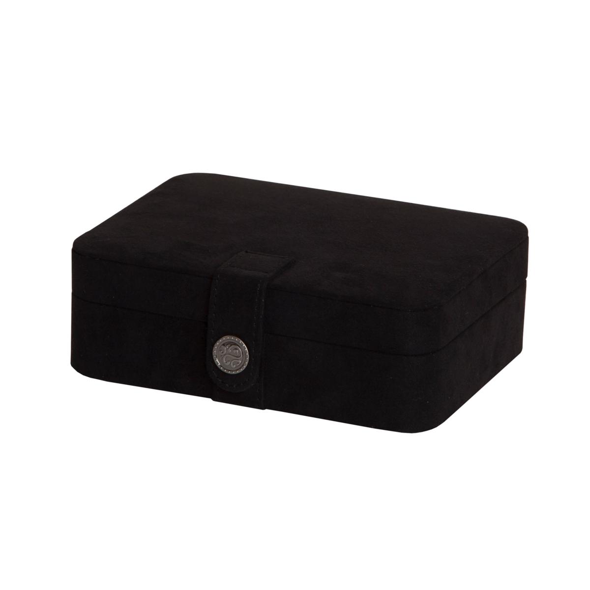 Mele and Co Giana Plush Fabric Jewelry Box with Lift Out Tray in Black ...