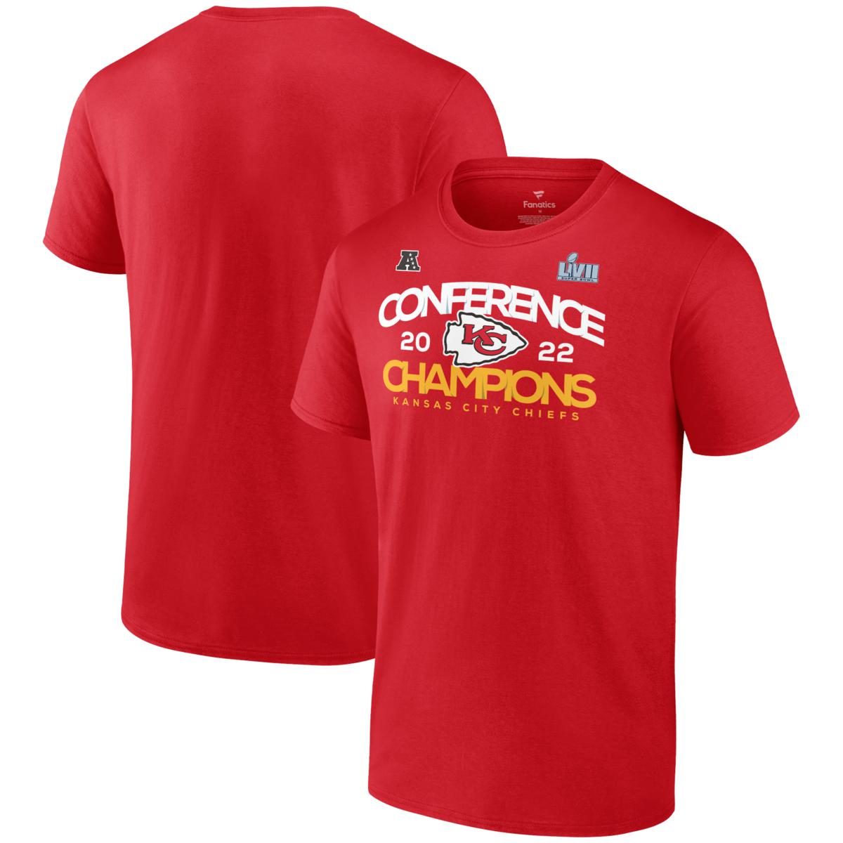 Men's Fanatics Branded Red Kansas City Chiefs 2022 AFC Champions Shadow ...
