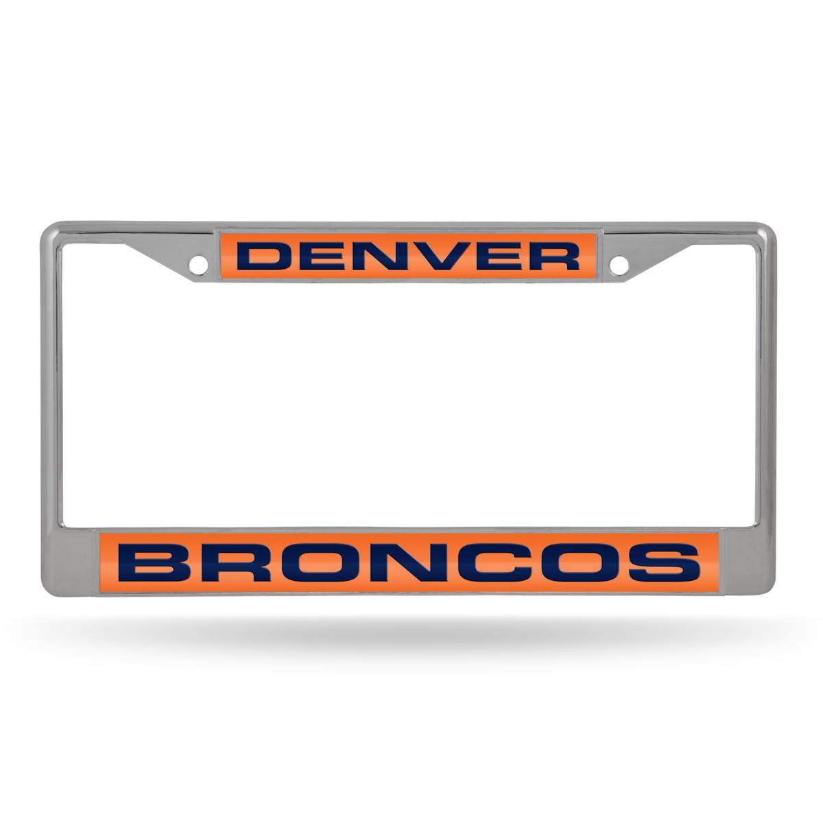 Officially Licensed NFL Laser-Cut Chrome License Plate Frame - Broncos ...