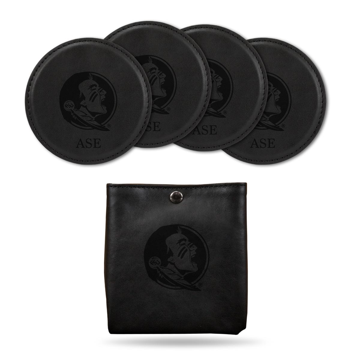 Officially Licensed NCAA FSU Seminoles Black Personalized Coaster Set ...