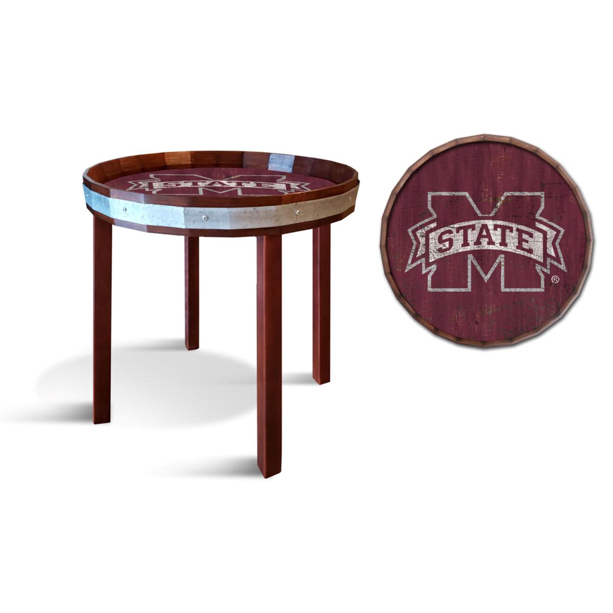 Officially Licensed NCAA Mississippi State 24" Barrel Top Side Table ...